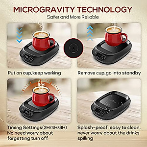 Coffee Mug Warmer, 70W Coffee Cup Warmer with 3-Temps Settings(130 ~ 170°F), Auto Shut Off and Timing Function,USB Coffee Warmer with Phone Charger Desk Use,Beverage Warmer Keep Coffee Tea Milk Hot