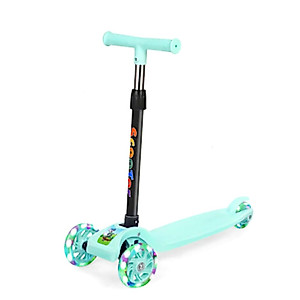 Scooters for Kids Toddler Scooter - Deluxe Aluminum 3 Wheel Glider w/Kick n Go, Lean 2 Turn Wheels, Step 4 Brake, Toddlers Training Three Wheeled Kid Ride on Toys Best for Little Boys & Girls - Black