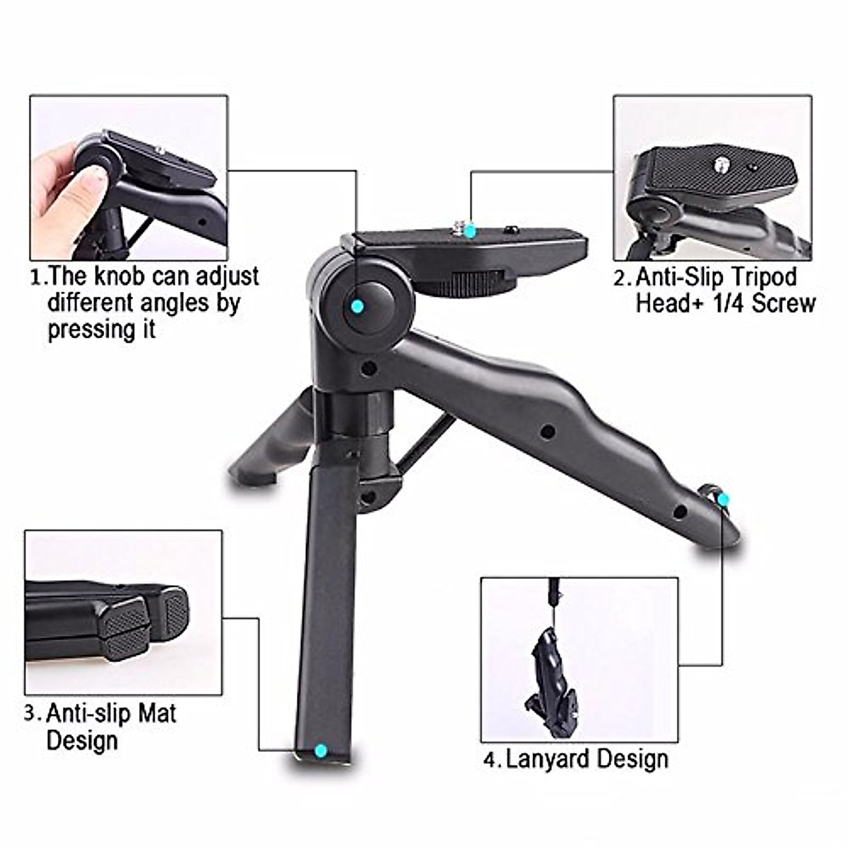 Octo Mount - Universal Cell Phone and GoPro Tripod & Hand Grip Mount. Works with iPhone, GoPro, Android, Samsung, Google Pixel, GoPro and Other Action Cameras.