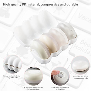 4Pcs/1Set Travel Pods Toiletries with Case Portable Collapsible Travel Bottles Toiletries Squeeze Round Liquid Shampoo Emulsion Storage Box Push Type Travel Dispenser Container