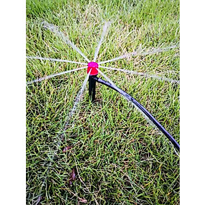 ZILIM 100PCS Drip Emitters Sprayer with 8 Hole, 360 Degree Dripper Perfect for Irrigation System Watering Kits, Adjustable for 1/4inch(7 x 4mm) Irrigation Tube Hose, Garden Patio Lawn Flower Bed