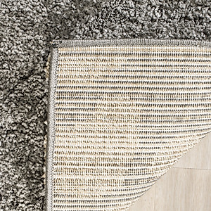 SAFAVIEH Florida Shag Collection Area Rug - 6' x 9', Grey & Beige, Floral Design, Non-Shedding & Easy Care, 1.2-inch Thick Ideal for High Traffic Areas in Living Room, Bedroom (SG464-8013)