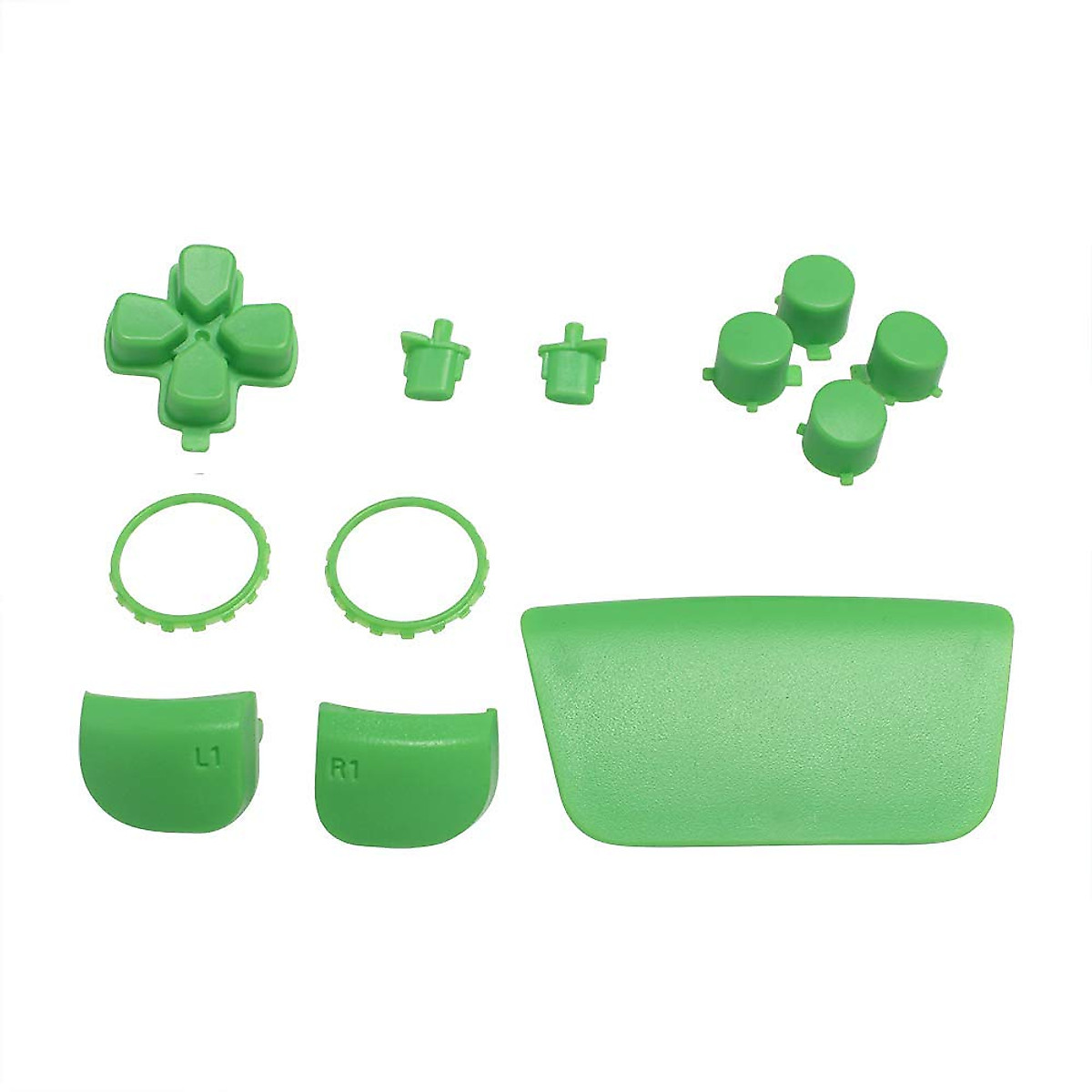 GOTRUTH Replacement Repair Kits for PS5, D-pad + Touchpad Share Options + R1 L1 Trigger + ABXY Bullet Button, Full Set Buttons for Playstation 5 DualSense Controller (Green)