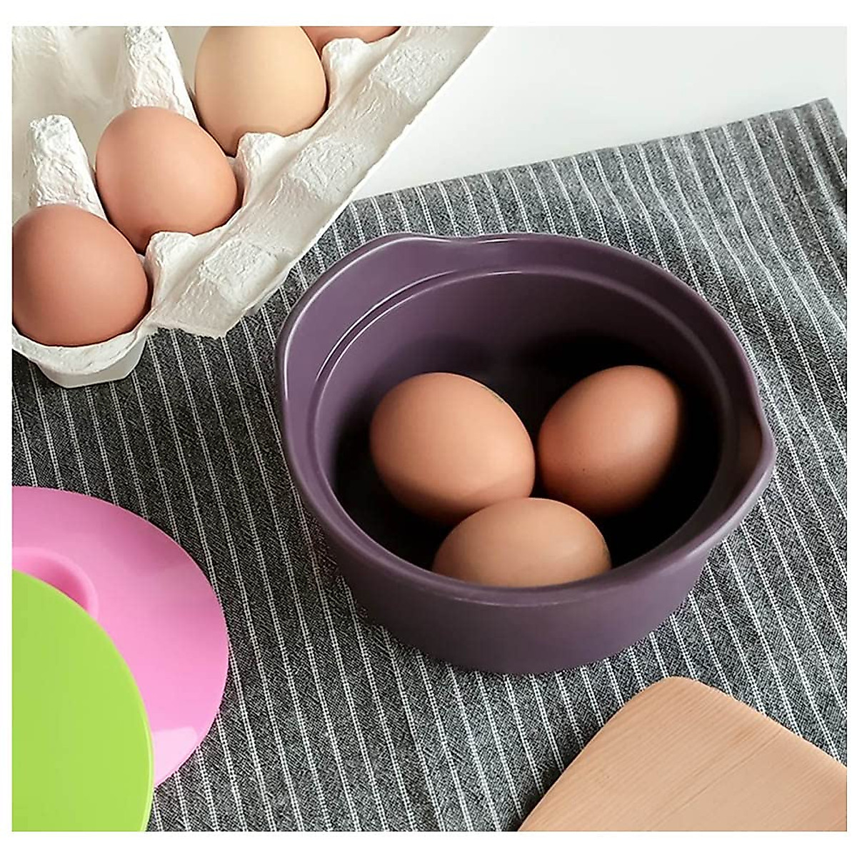 Pamire Silicone Microwave Egg Steaming Pot Steamer Egg Cooker (Green)