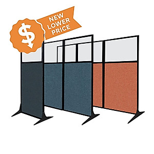 Versare Office Workstation Screen | Portable Wall Divider | Modern Cubicle | Freestanding Privacy Screen | Flexible Work Space | 1 Panel | 33" Wide x 70" Tall Blue SoundSorb Panels