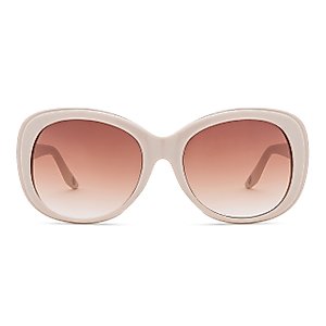 Rae Dunn - RENEE Premium Sunglasses with SUN KISSED. Signature Artwork (Glossy Beige Frame w/Brown Clear Gradient Lens)