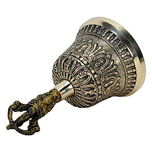 Zap Impex Tibetan Hand Bell Meditation Prayer Bells Dorje Vajra Buddhist Bell 5 Inch Christmas Gift
