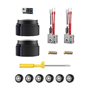 FOKOOS Odin-5 F3 3D Printer Accessories (V Slot Wheel * 6 Print Head Kit * 2 Ribbon Cables * 2 Break Detection * 1 Flat Head Screwdriver * 1 0.4mm Volcano Nozzle * 2)