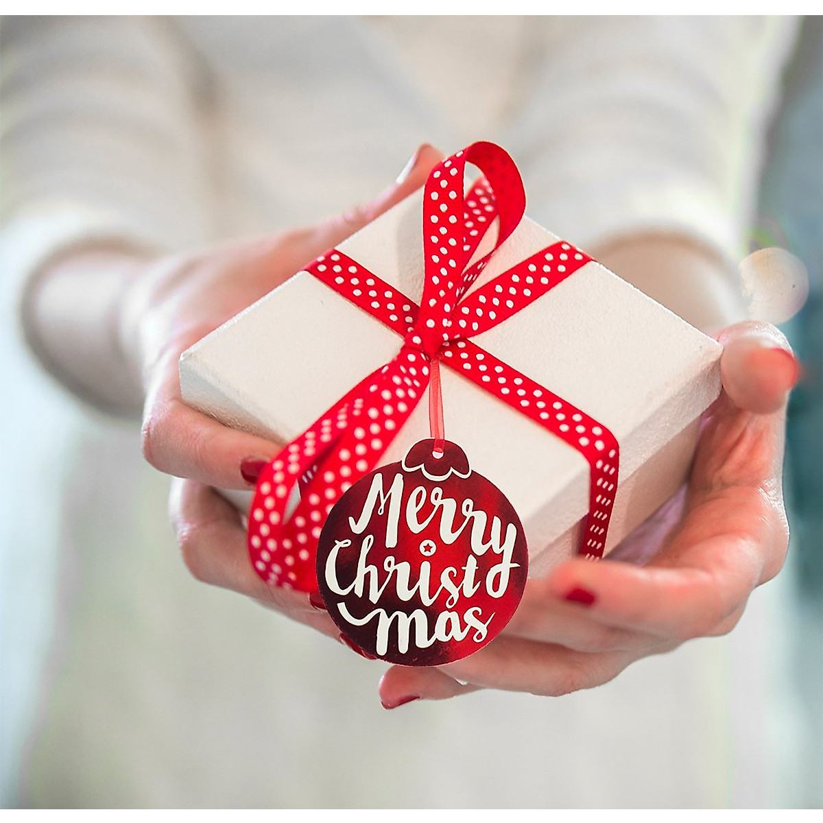 Christmas Gift Tags 60 Count with Untied String (15 Assorted Glitter, Foil, printed designs for DIY Xmas Present Wrap and Label Package Name Card)