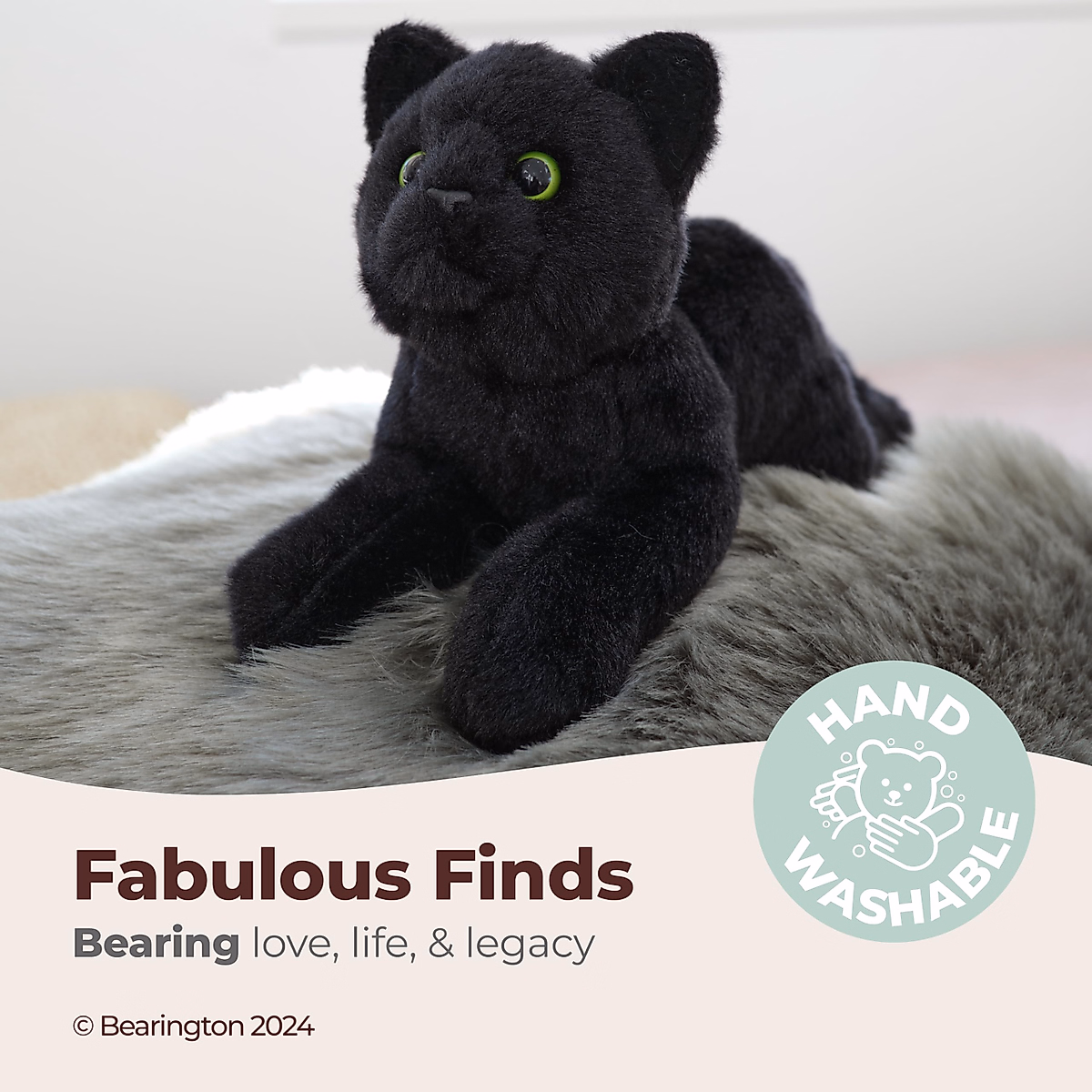 Bearington Collection Lil’ Jinx Cat 8 Inch Cat Plush - Black Cat Plush - Stuffed Black Cat