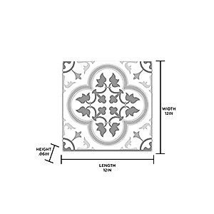 FloorPops FP2953 Remy Peel & Stick Floor Tiles, Grey