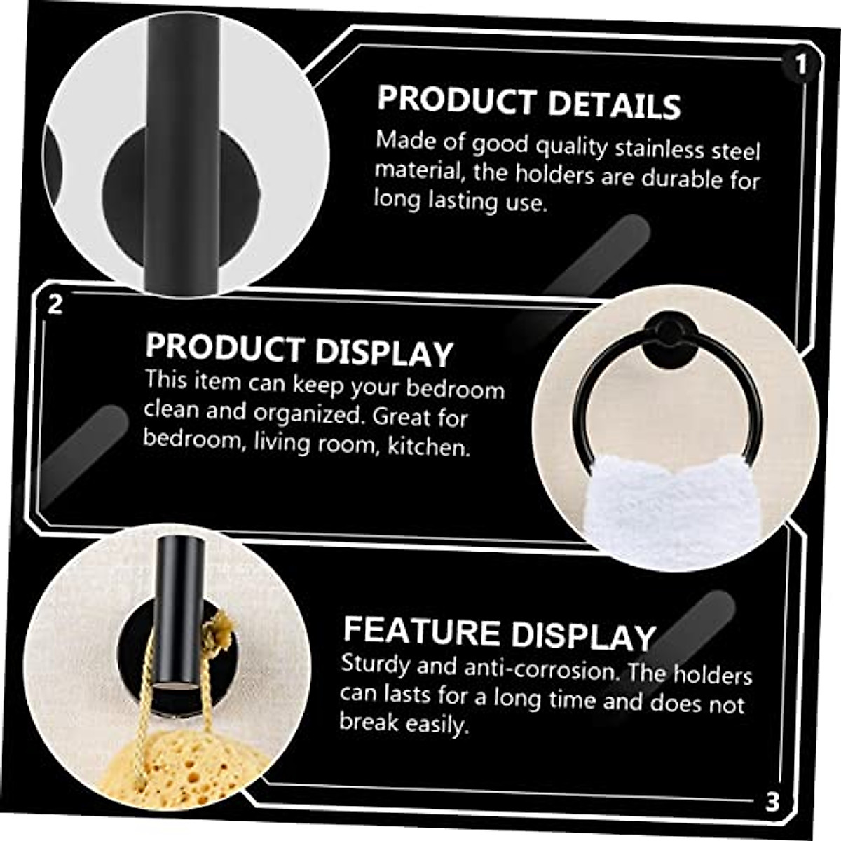 DOITOOL 4pcs Towel Rack Bath Towel Set Wall Mounted Towel Holder Bath Towel Hook Towel Organizer Hanger Paper Holders Towel Hanging Rack Wall-Mounted Towel Racks Toilet Roll Holder