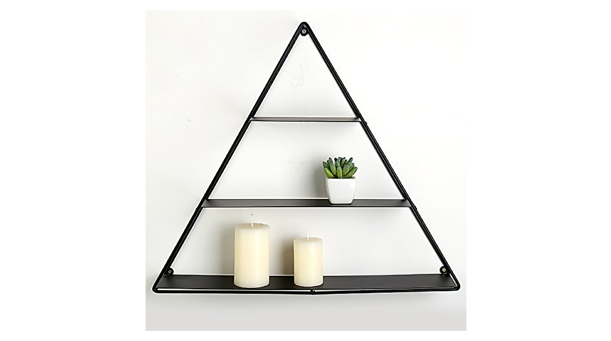 Stylish Black Triangular 3-Tier Decorative Display Shelf