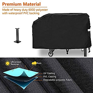Uniflasy Griddle Cover for Blackstone 28'' Griddle Without Hood,for Most 2 Burner Flat Top Grill Griddle, Heavy Duty 600D Polyester Grilling Cover with Support Pole & Stainless Steel Melting Dome Lid