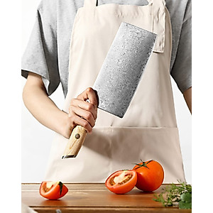XINZUO 7.5 Inch Cleaver Knife,Composite Steel Chinese Chef Knife,Professional Butcher Knife 3 Layers Clad Steel,Sharp Kitchen Meat Vegetable Knife Stainless Steel Cooking Knife-Pakkawood Handle