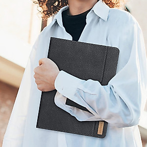 DTH-PANDA iPad Pro 12.9 Case for 6th/5th/4th/3rd Generation Case 2022 2021 2020 2018 PU Leather with Pen Holder, Folio Stand with Soft TPU Back,Auto Sleep/Wake Function (Ash Brown) (Crow Black)