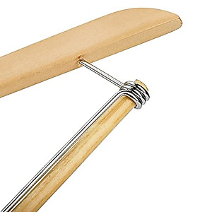 Tosnail 8 Pack Wooden Suit Coat Hangers with Locking Bar, Wood Hanger Pants Clothes Hanger - Flat Construction for Saving Space