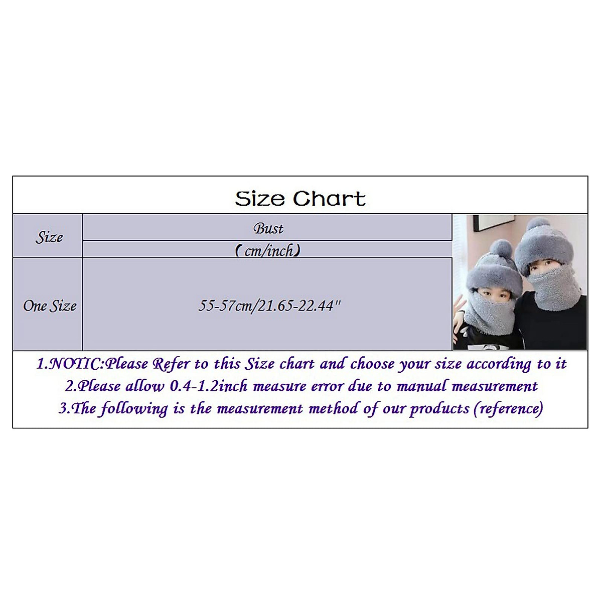 Beanie Hat Women Windproof Scarf Hat Winter Warm Scarf Hat Set Soft Knitted Plush (White, One Size)