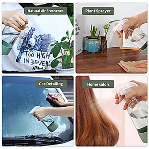 HOMBYS 16 Oz Clear Glass Spray Bottles with Silicone Sleeve,Empty Boston Bottle Spray Bottle with Adjustable Nozzle,Refillable Container for Cleaning, Essential Oils, Hair, Plants