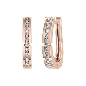 1/4 Carat Diamond Hoop Earrings in 10K Yellow Gold