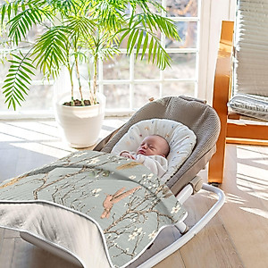 Kigai Floral Bird Pattern Baby Blanket for Boys Girls, Swaddle Blankets Soft Cozy Nursery Receiving Blankets Travel Blanket Throw Blankets for Toddler Newborn, 30 x 40 Inch