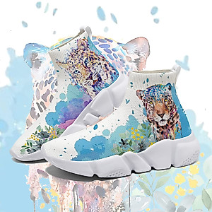 Comfortable Sock Shoes for Womens Watercolor Art Sneakers Casual Walking Shoes 8