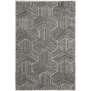 SAFAVIEH Mirage Collection 6' x 9' Light Grey/Charcoal MIR351A Handmade Modern Wool & Viscose Area Rug