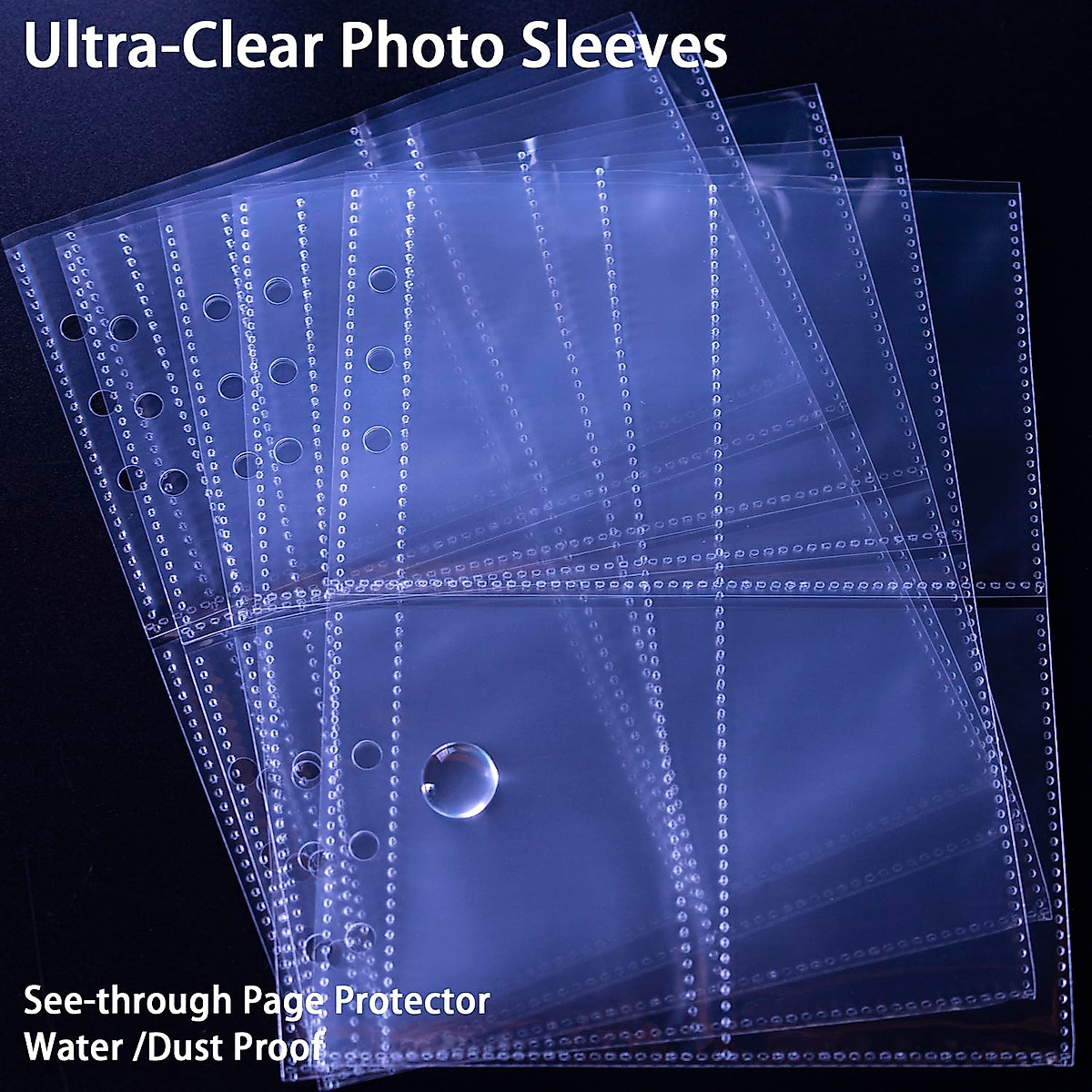 40 Pack 320 Pockets 2.5x3.5 Inch Trading Card Sleeves,Double-Sided 4 Pocket Page Protector,Ultra-Clear Kpop Photocard Sheets for A5 6 Ring Binder,Card Sleeve Pages for Game Cards,Baseball Card