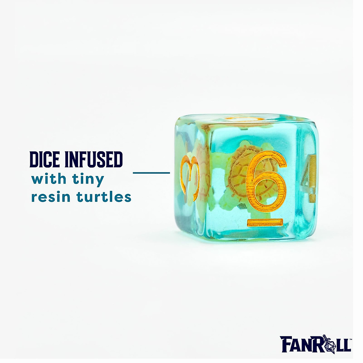 FanRoll 16mm Resin Poly DND Dice Set: Turtle Dice, Role Playing Game Dice for Dungeons and Dragons