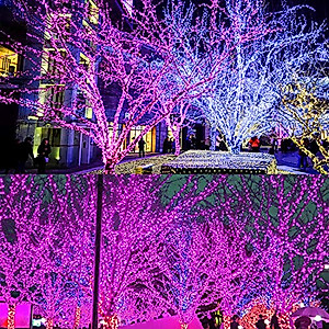 300 LED Halloween Lights, 98.5FT Halloween String Lights with 8 Lighting Modes, Waterproof & Connectable Mini Lights, Plug in for Indoor Outdoor Holiday Christmas Party Bedroom Decorations (Purple)