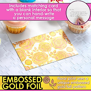 SZSYXSM 13" Rose Gold Large Gift Bag with Card and Tissue Paper