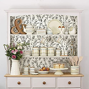 Livebor Olive Leaf Wallpaper Peel and Stick Leaf Contact Paper 17.7inch x 196.8inch Floral Peel and Stick Wallpaper Modern Farmhouse Wallpaper Neutral Sage Wallpaper Self Adhesive Decorative Paper