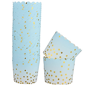 50 Pcs Colorful Greaseproof Paper Baking Cups Large 5 Oz Cupcake Paper Liners Disposable Muffin Cases Cupcake Holders Containers for Wedding Party Festival Graduation Party