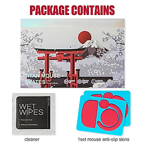 Mouse Feet Stickers 2 pcs Suitable for Logitech G PRO X Superlight Gaming Mouse 3D Dark Pattern Low Friction Glide Feet PTFE Red Mice Glider Professional Mice Upgrade Kit