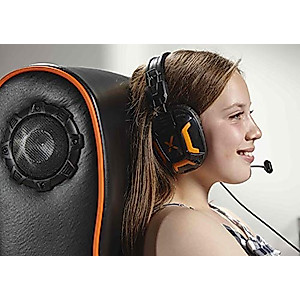 X Rocker, 5198001, XH1 Headset with Microphone, 7.09 x 3.94 x 7.87, Black/Orange