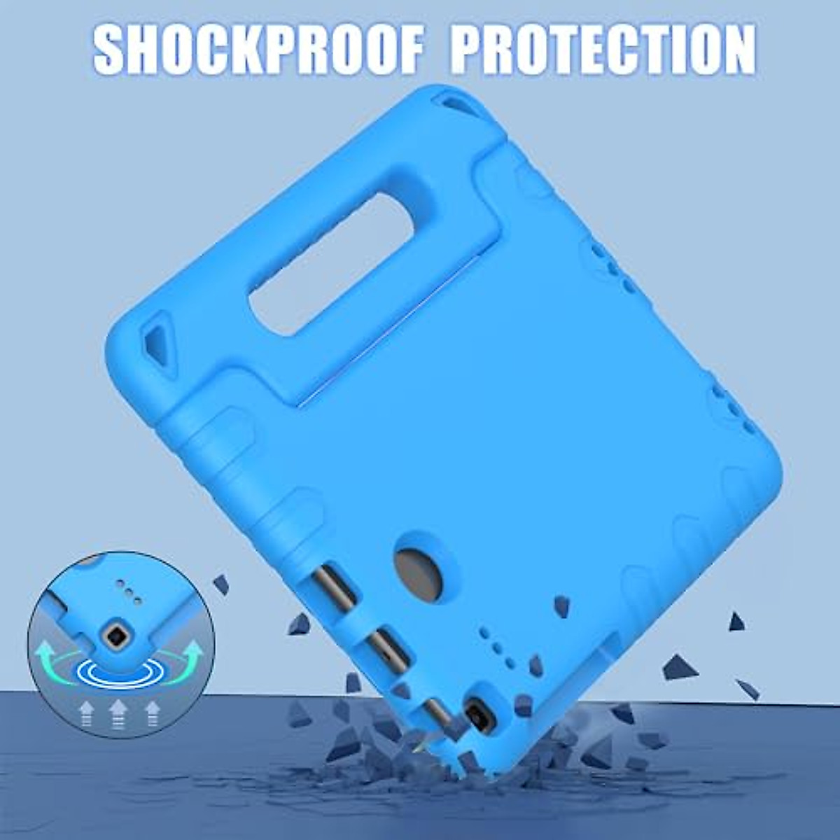BMOUO Kids Case for Samsung Galaxy Tab A 8.0 2018 SM-T387, Shockproof Light Weight Protective Handle Stand Kids Case for Galaxy Tab A 8.0 Inch 2018 Release SM-T387 - Blue