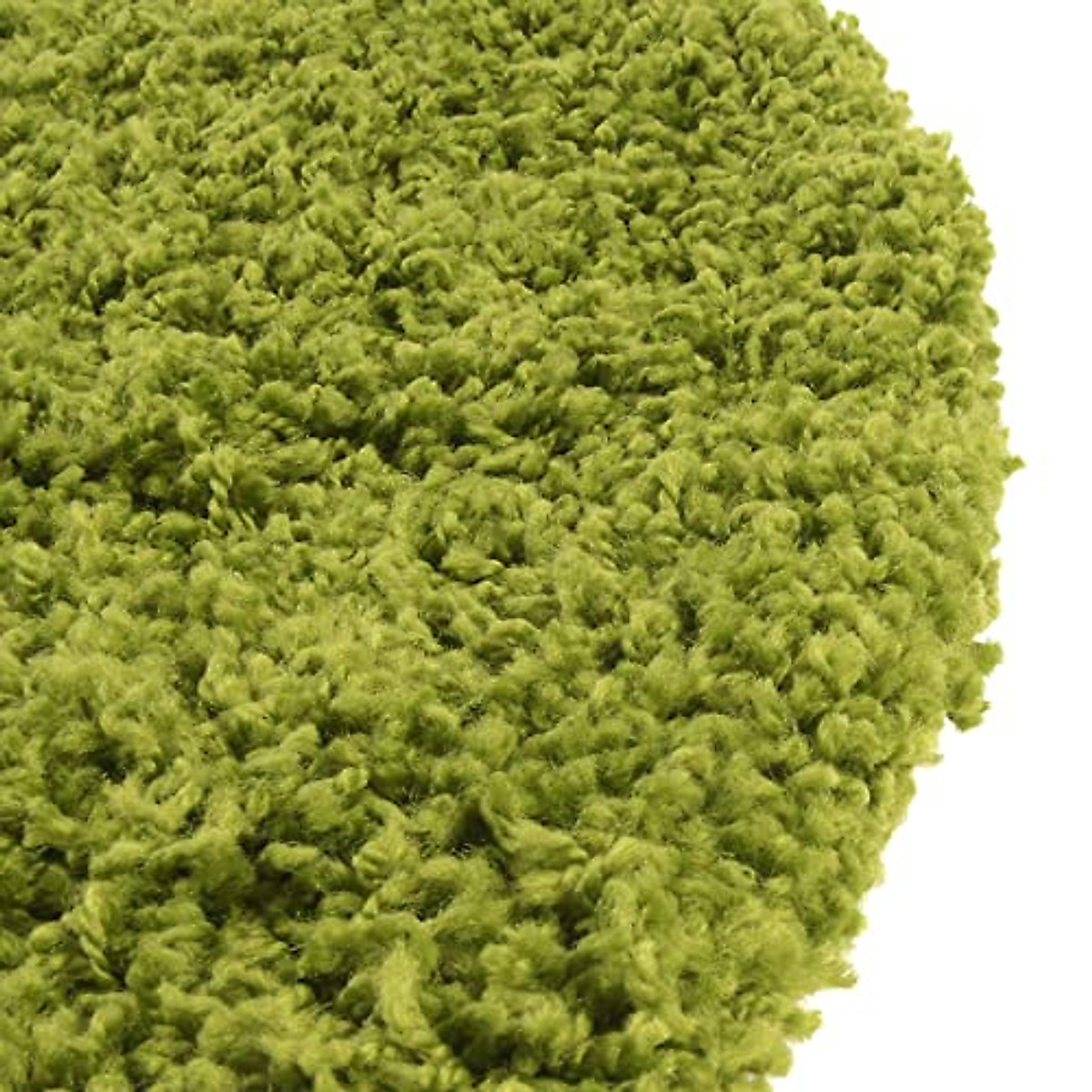 Rugs.com - Über Cozy Solid Shag Collection Rug – 3 Ft Round Grass Green Shag Rug Perfect for Kitchens, Dining Rooms