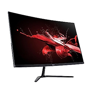 acer Nitro 31.5" Curved FHD Monitor, 32 inch 1500R Zero-Frame Display, FreeSync, 75Hz Refresh Rate, 1ms Response time, Adjustable Tilt, HDMI, VGA w/GM Accessory, Black