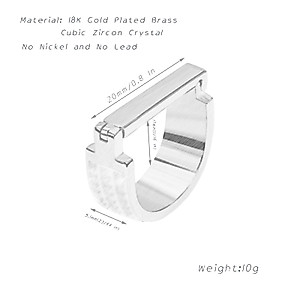 Mens Tie Ring Tie Clasp Necktie Clips Holder Bar Accessories for Necktie Gold Silver Tone (Silver Square Blue CZ)