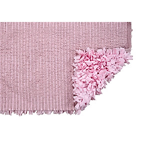 Home Weavers Bella Premium Jersey Shaggy Living Room Rug, Machine Washable Area Rugs, Rug for Living Room, Non Slip Accent Rugs, Soft Foldable Indoor Floor Carpet, Easy to Clean, 3' Round, Baby Pink