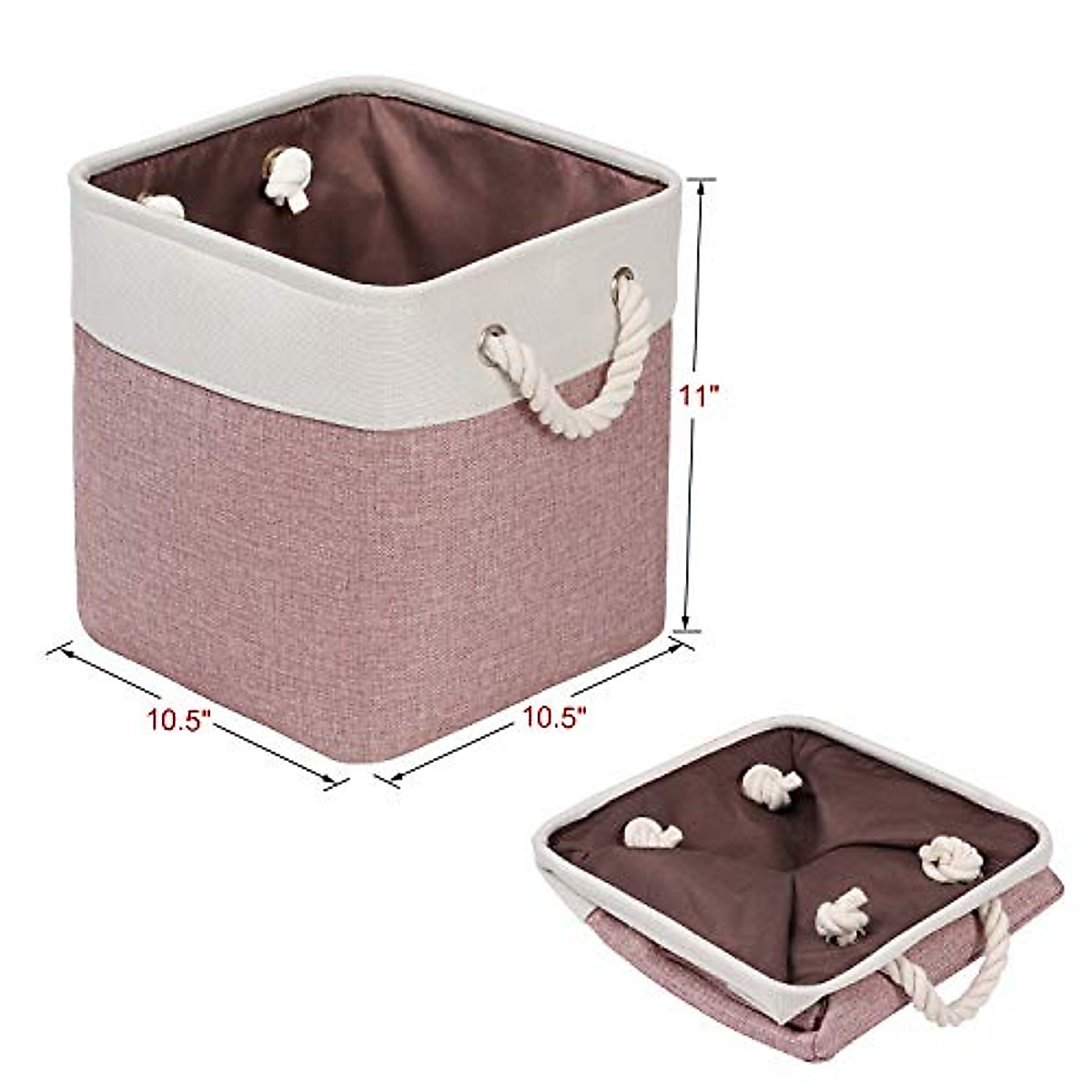 Syeeiex Set of 6 for Storage Cubes, Storage Bin Cubes for Clothes Storage , 10.5'' X 10.5'' X 11'' Cube Storage Bins with Rope Handles, Home, Nursery Home,
