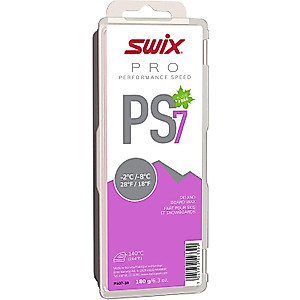 Swix PS07-18 - PRO Speed Wax - PS7 Violet 18 to 28 Degrees Fahrenheit - 180g Bar - Fluoro Free - Ski or Snowboard