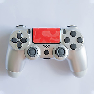 2Pcs of HOTLINEGAMES Touchpad Protector Compatible with PS4 Controller, Enhanced Texture Skin Compatible with Playstation 4 DualShock,Pre-Cut,Easy to Apply,Easily Add Protection (Mirage Camo Red)