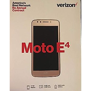 Moto E4 Verizon Prepaid - XT1765 16GB 5" 4G LTE Smartphone - Gold