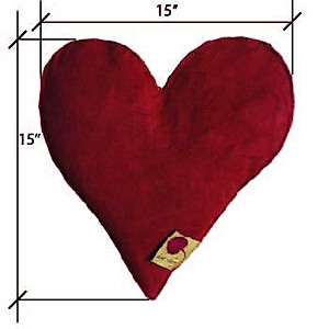 Hot Cherry Heart-Shaped Cherry Pit Pillow (Natural-Dyed Denim, Gift Wrapped in a Pie Box.) Relaxes Muscles, relieves Pain, Tummy Cramps with Moist Heat, FHA/HSA Approved