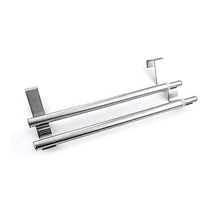 ADBEN Expandable Double Towel er Over Cabinet Cupboard Doors Stainless Steel Bath Towel Bar Towel Clothes er Towel Rack Holder for Bathroom Kitchen Towel Storage Shelf