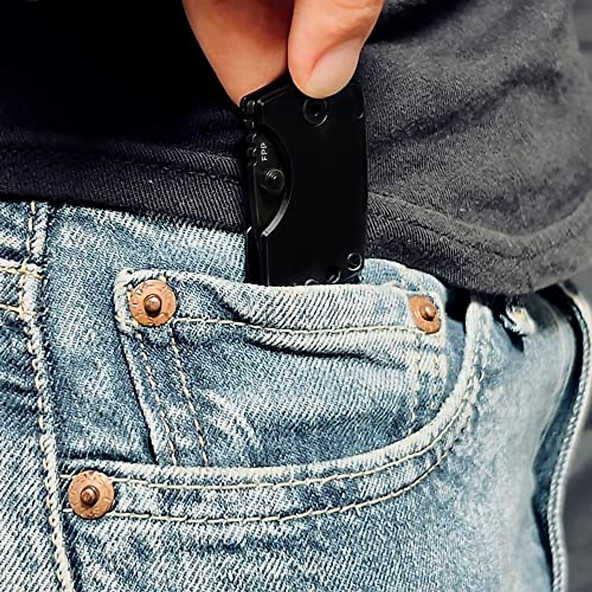 Stabby Labs FAT PP Pocket Knife - 5th pocket EDC folding knife (Black)