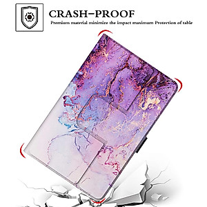 Pudazvi Universal 9.5"-10.5" Inch Tablet Case,360 Degree Rotatable Kickstand Multiple Viewing Stand Case Cover for 9.6" 10" 10.1" 10.5" and All 9.5-10.5 Inch Touchscreen Tablet,Marble Purple