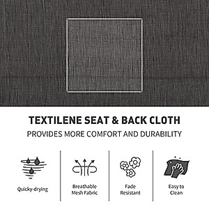 DREAMO Outdoor Patio Rocking Chair Portable Rocker Seating Metal Black