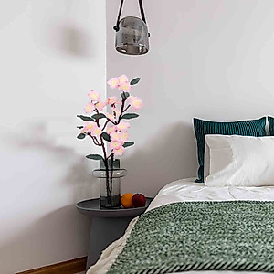 HUAESIN Artificial Cherry Blossom Branches Faux Flowers 2 Pcs 25 Inch Peach Blossom Silk Flower for Wedding Party Garden Home Hotel Shop Arch Decoration